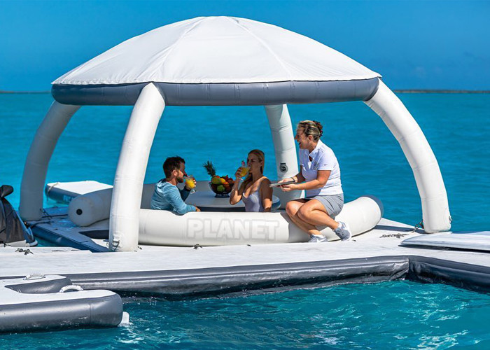3.4x3.4m Floating Inflatable Docks Water Park Inflatable Resting Island ...
